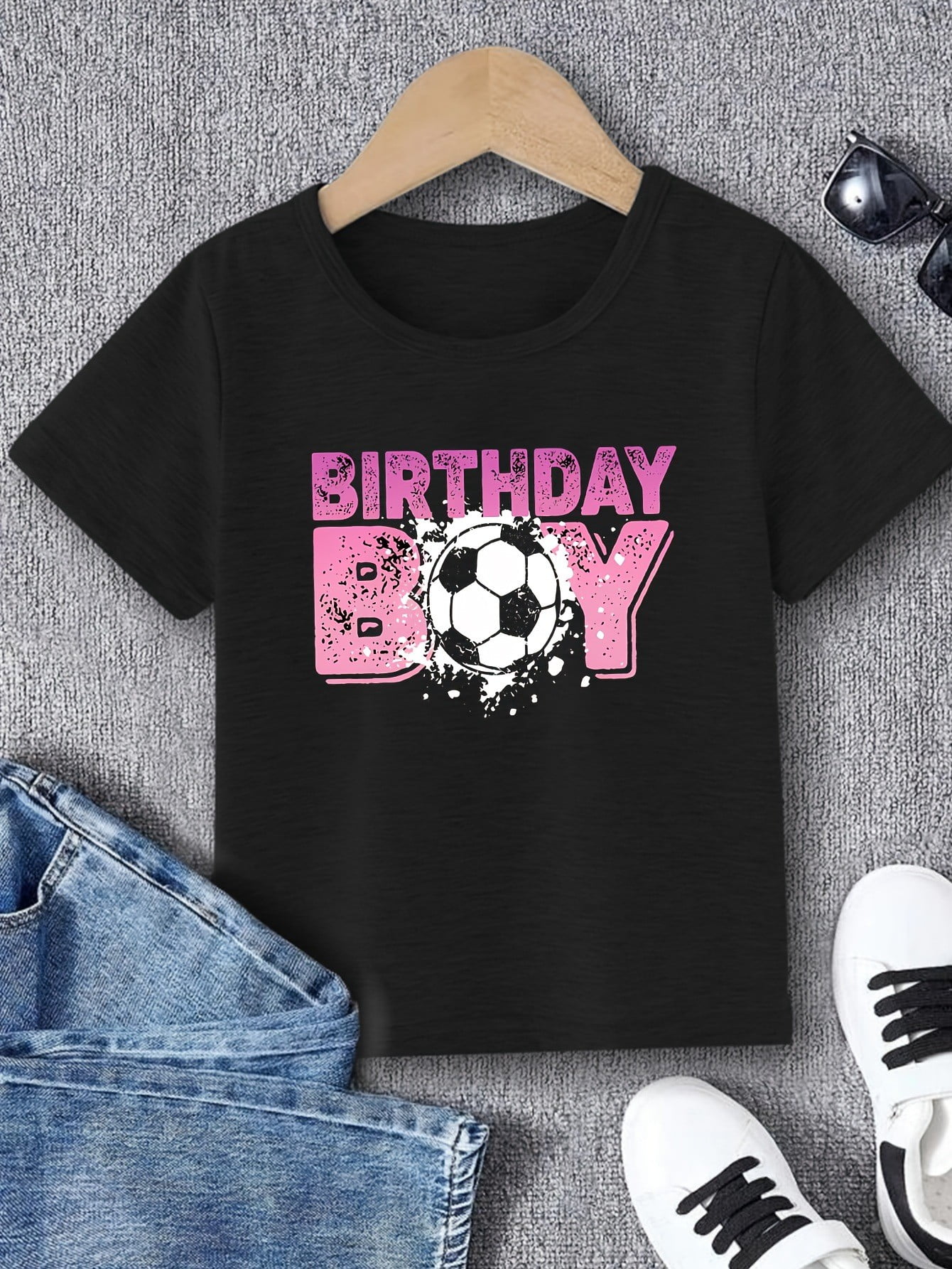Cute BIRTHDAY BOY Trendy Graphic Print Casual Short Sleeve T-shirt For ...
