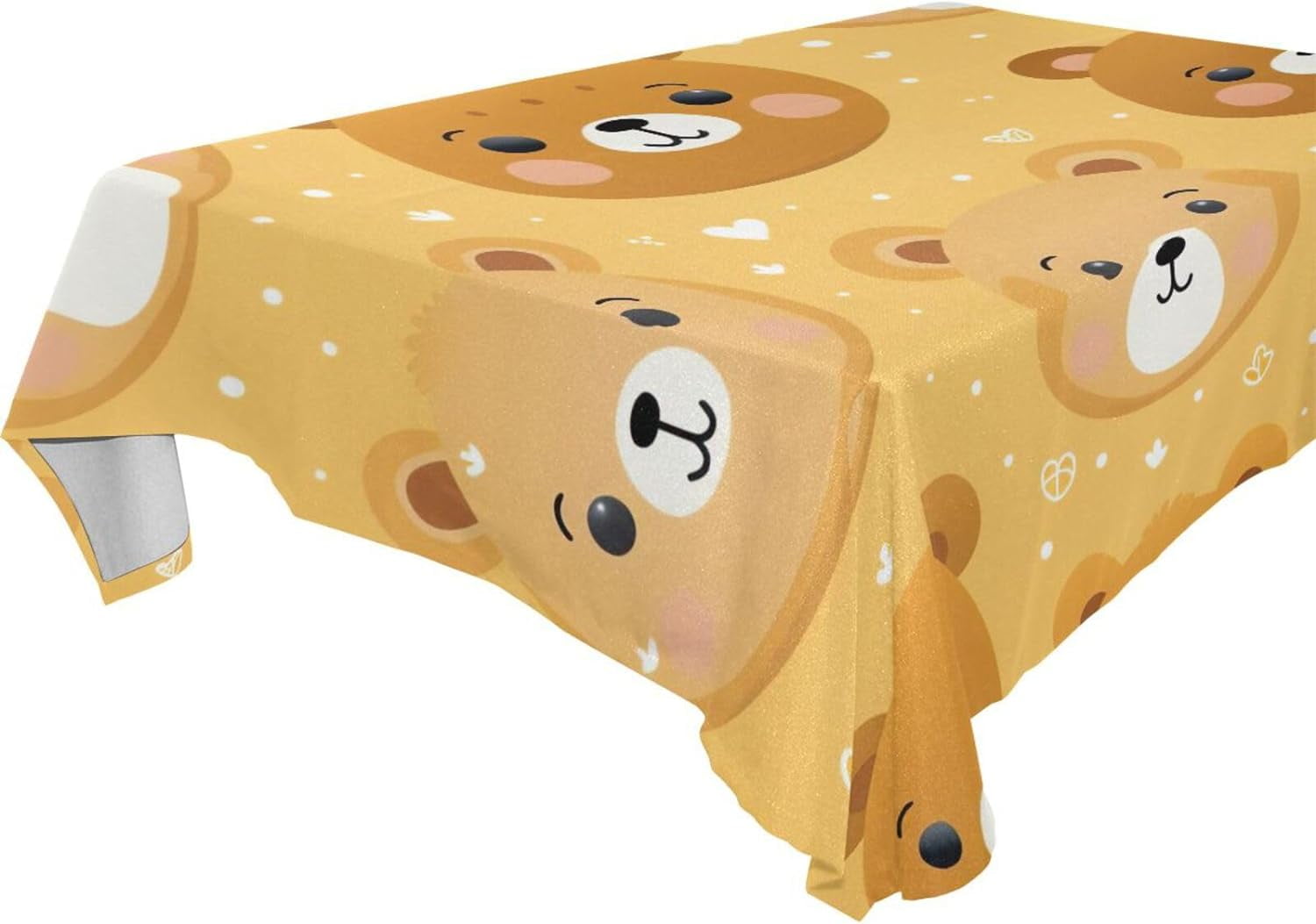 Cute Baby Bear Tablecloth 54x54In, Rectangle Table Cover Kitchen Dinner ...