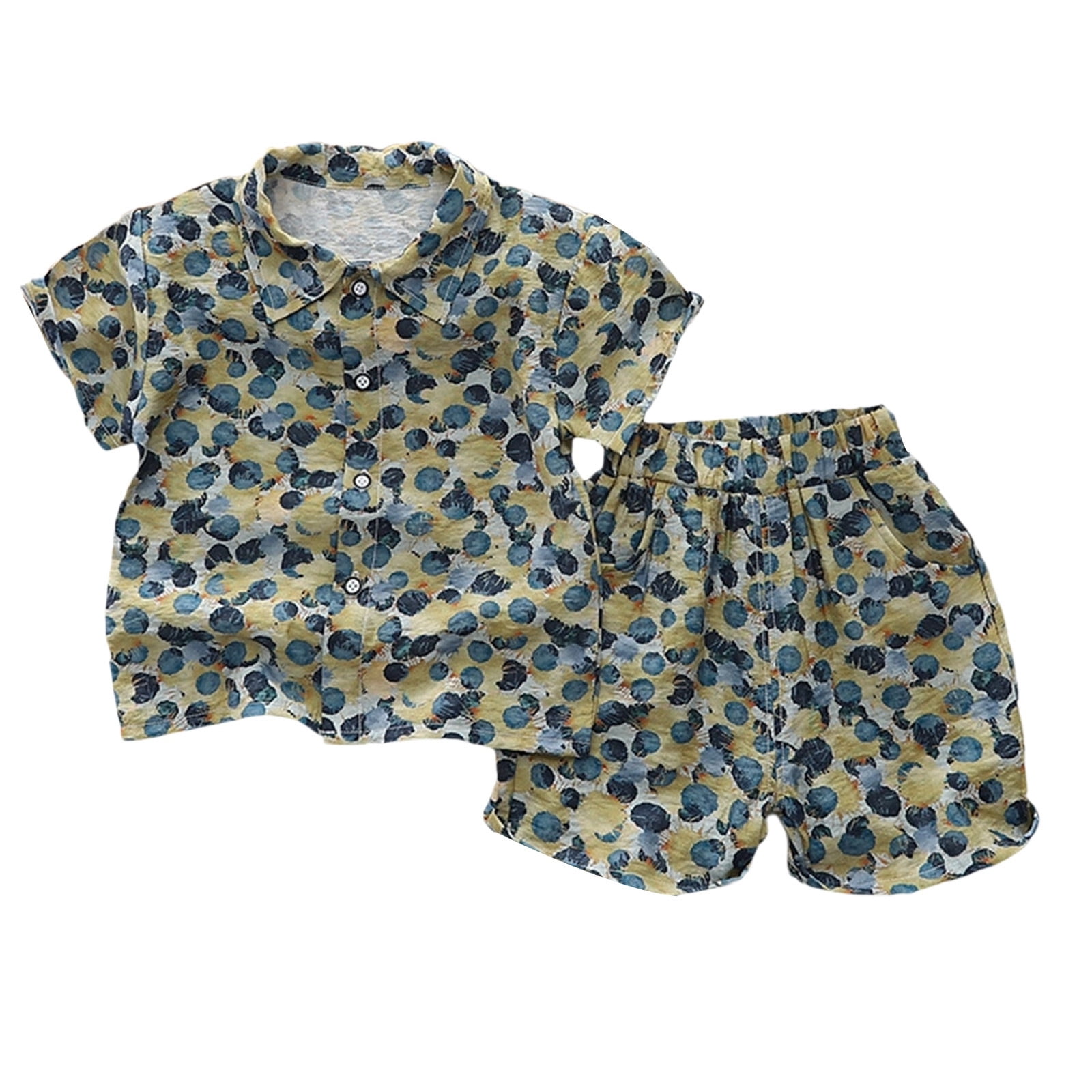 Cute Baby Boy Outfits Summer Aloha Vacation Short Sleeved Shirt Elastic ...