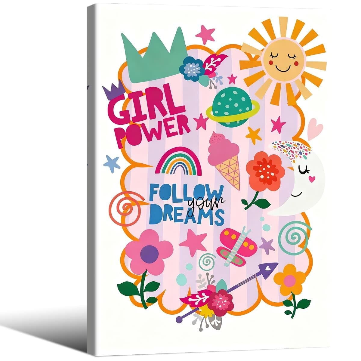 Cute Baby Canvas Wall Art Reading Poster (1)Whimsical Folk Art Prints ...