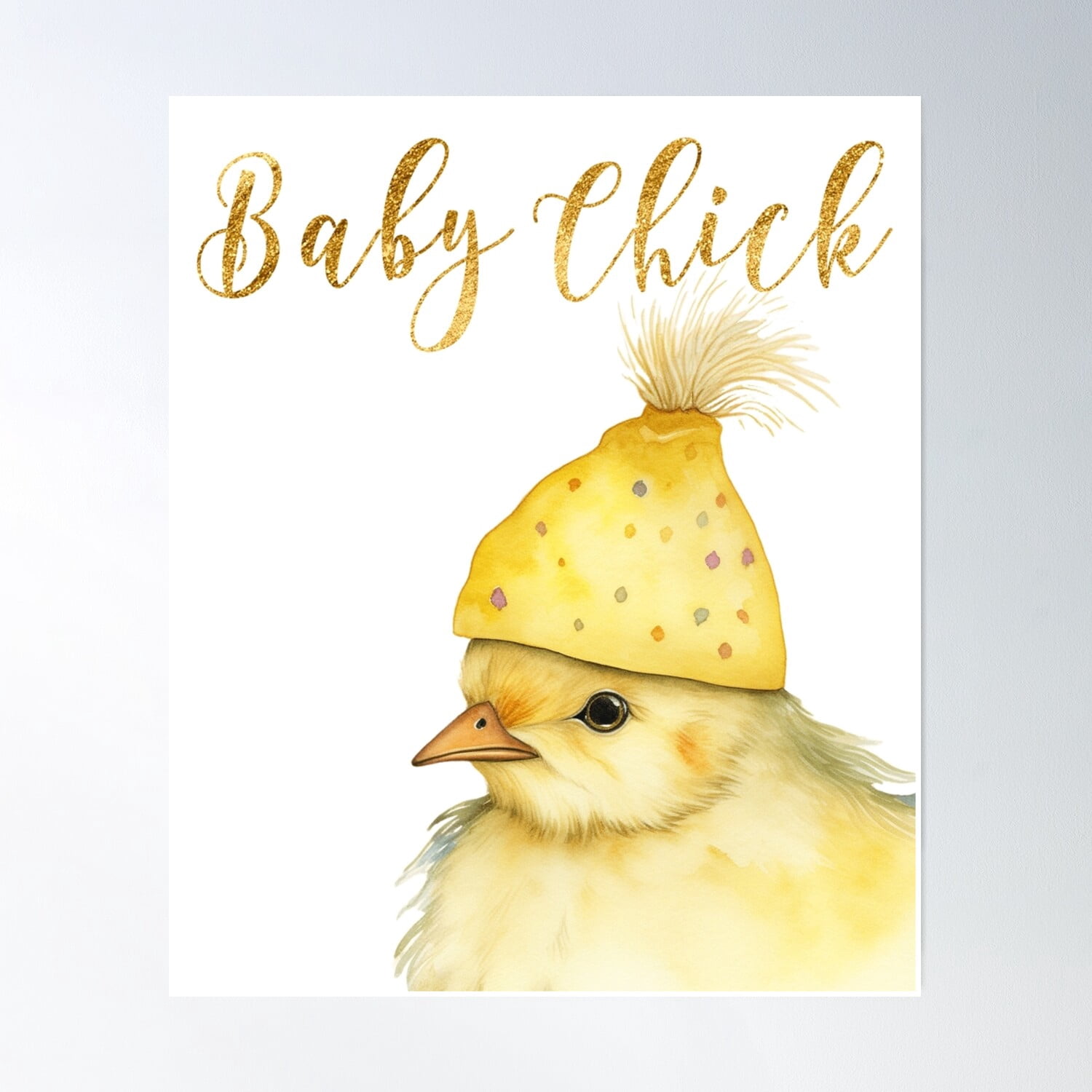 Cute Baby Chick Illustration Poster Wall Art, Modern Wall Decor, 12x18 ...