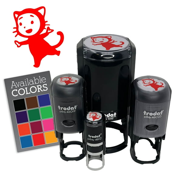 Cute Baby Child in Cat Costume Halloween Self-Inking Rubber Stamp for ...