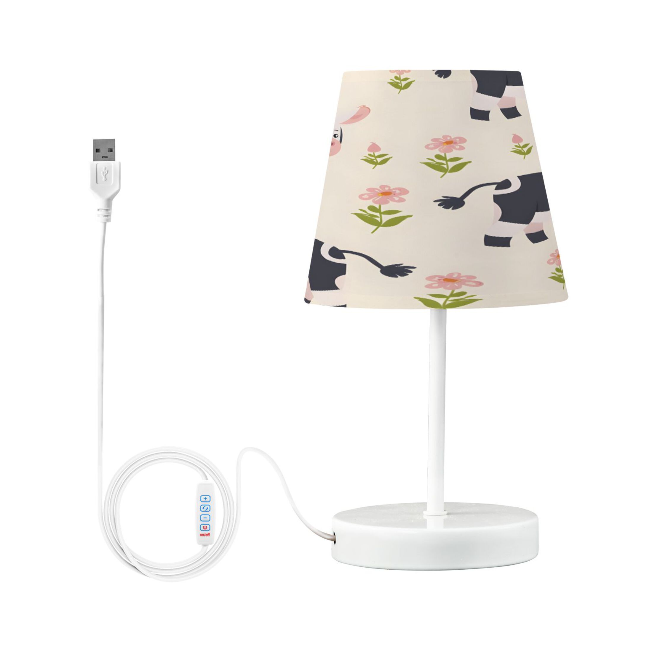 Cute Baby Cow Desk Lamp LED Table Nightstand Lamps with 3 Color ...