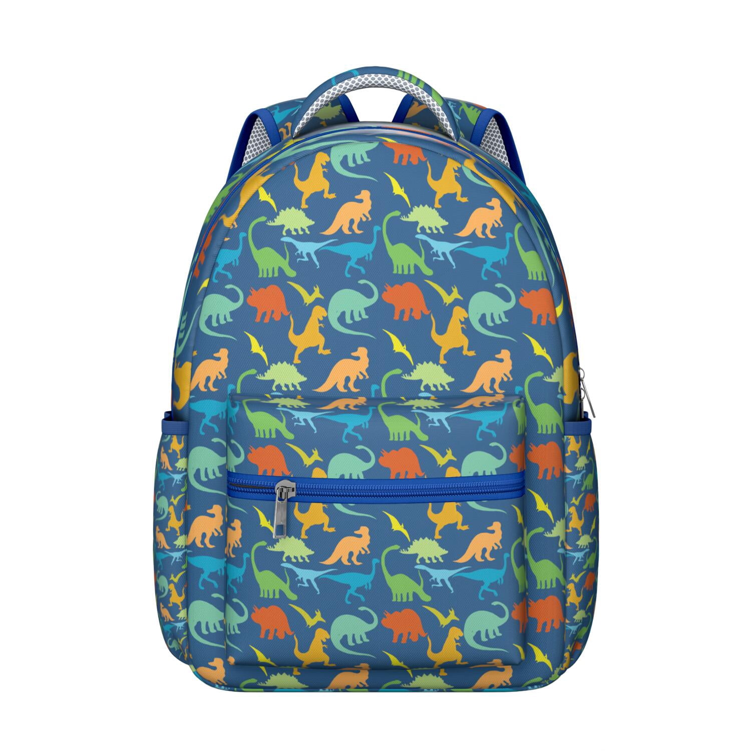 Cute Baby Dinosaur Backpack for Student Cartoon Dino Pattern Watercolor ...