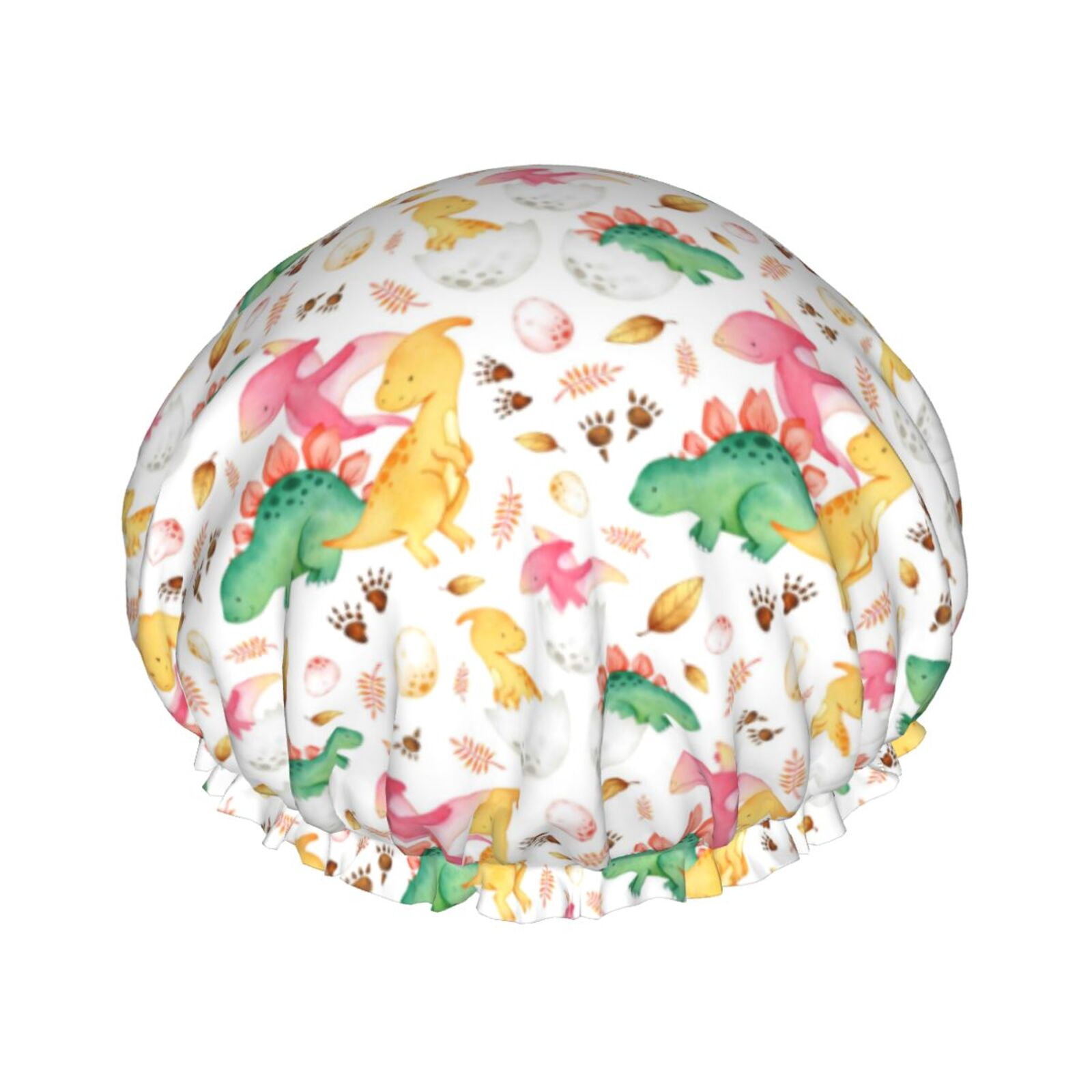 Cute Baby Dinosaurs Shower Cap, Reusable Bath Hair Hat for all Hair ...