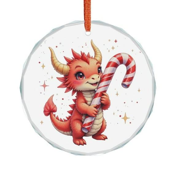 Cute Baby Dragon Candy Cane Ornament 2025 – Crystal Holiday Tree Decor ...