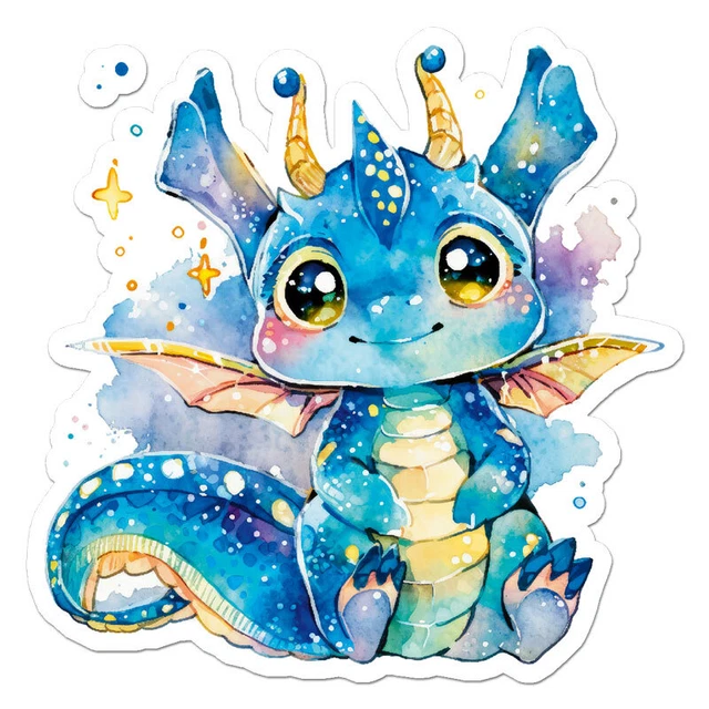 Cute Baby Dragon Sticker Indoor Outdoor Phone Decal Water Bottle ...