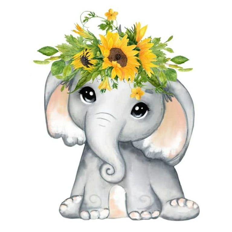 Cute Baby Elephant Edible Cake Topper-1/4 Sheet, 46% OFF