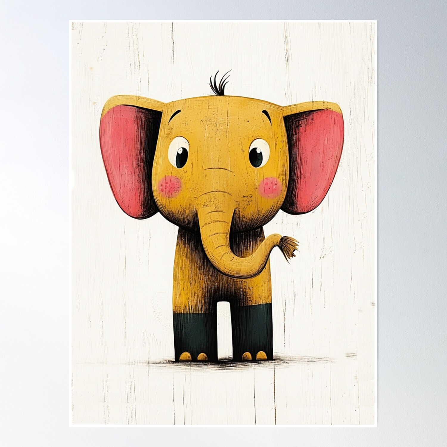 Cute Baby Elephant Poster Wall Art, Modern Wall Decor, 8x12 UNFRAMED ...