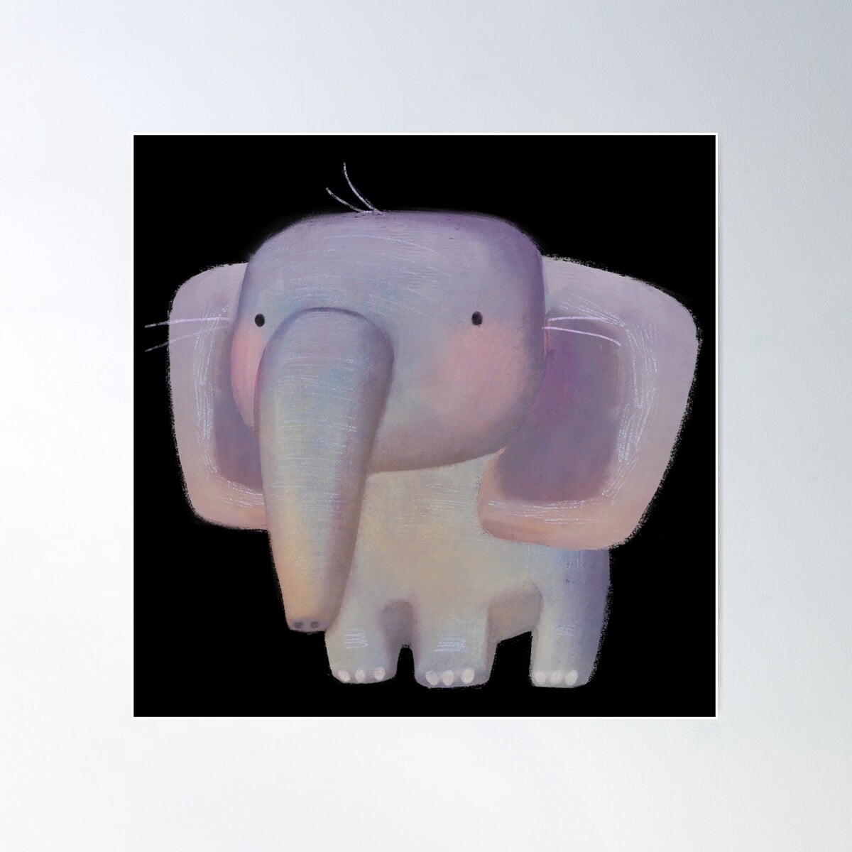 Cute Baby Elephant Poster Wall Art, Modern Wall Decor For Living Room ...