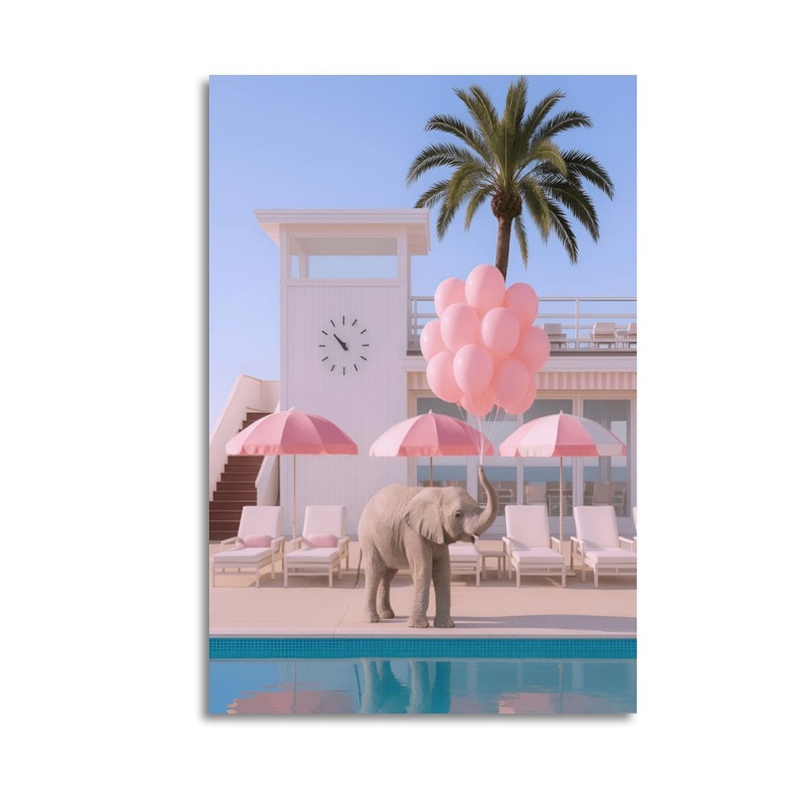 Cute Baby Elephant Poster Wrapped Wooden Frame Wall Decor, - Walmart.com