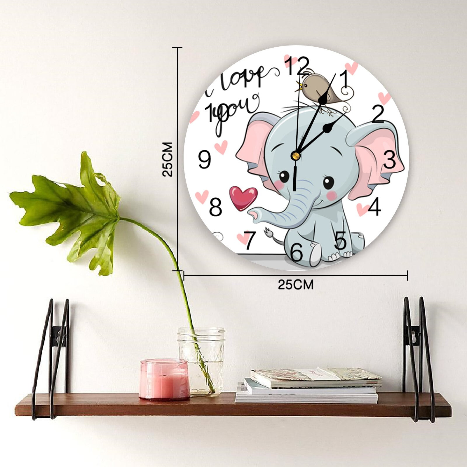 Cute Baby Elephant Wall Clock Modern Design Living Room Decoration ...