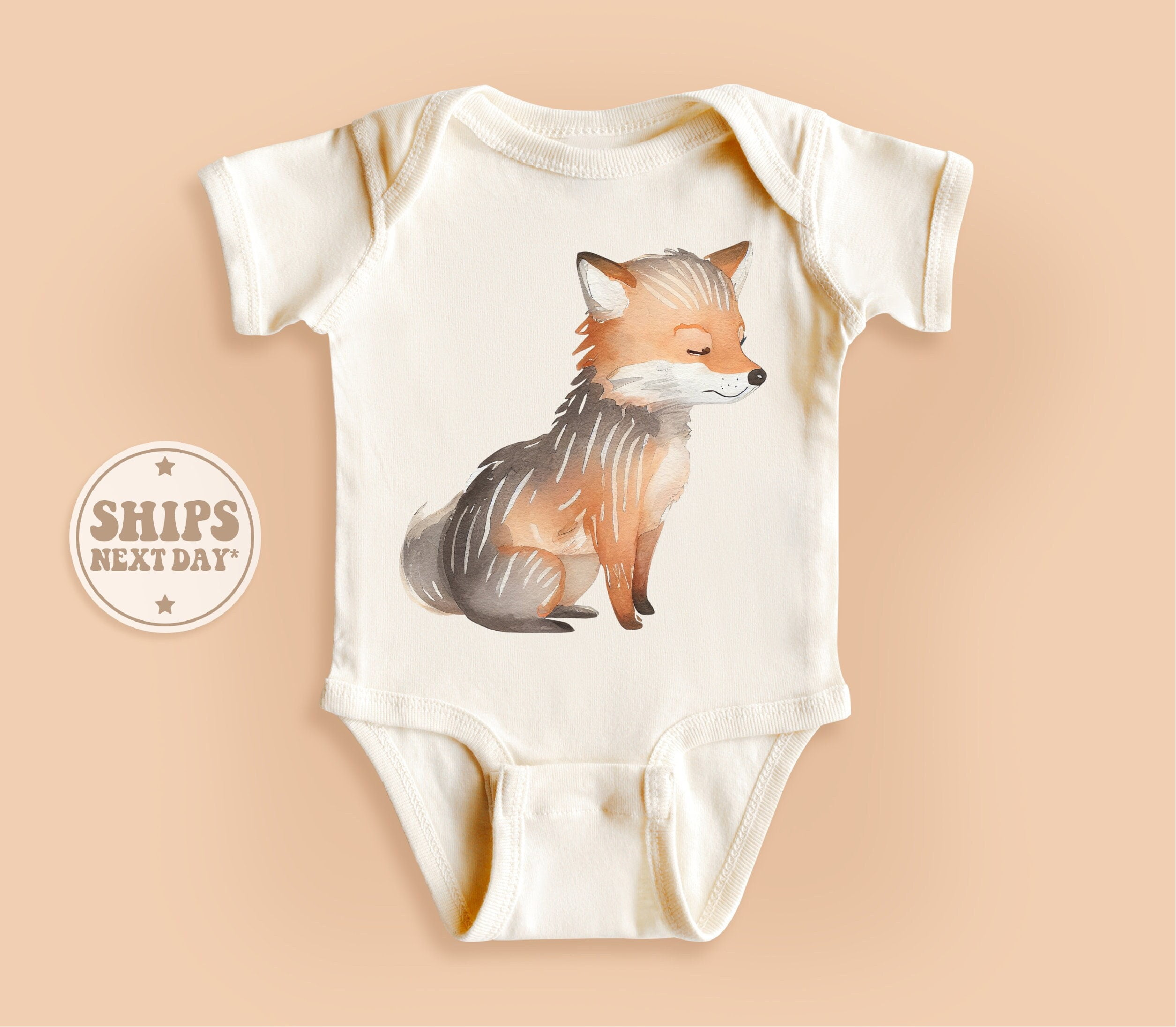 Cute Baby Fox Onesie, Safari Baby Bodysuit, Funny Hipster Baby Boy Onesie, Cute Natural Baby ...