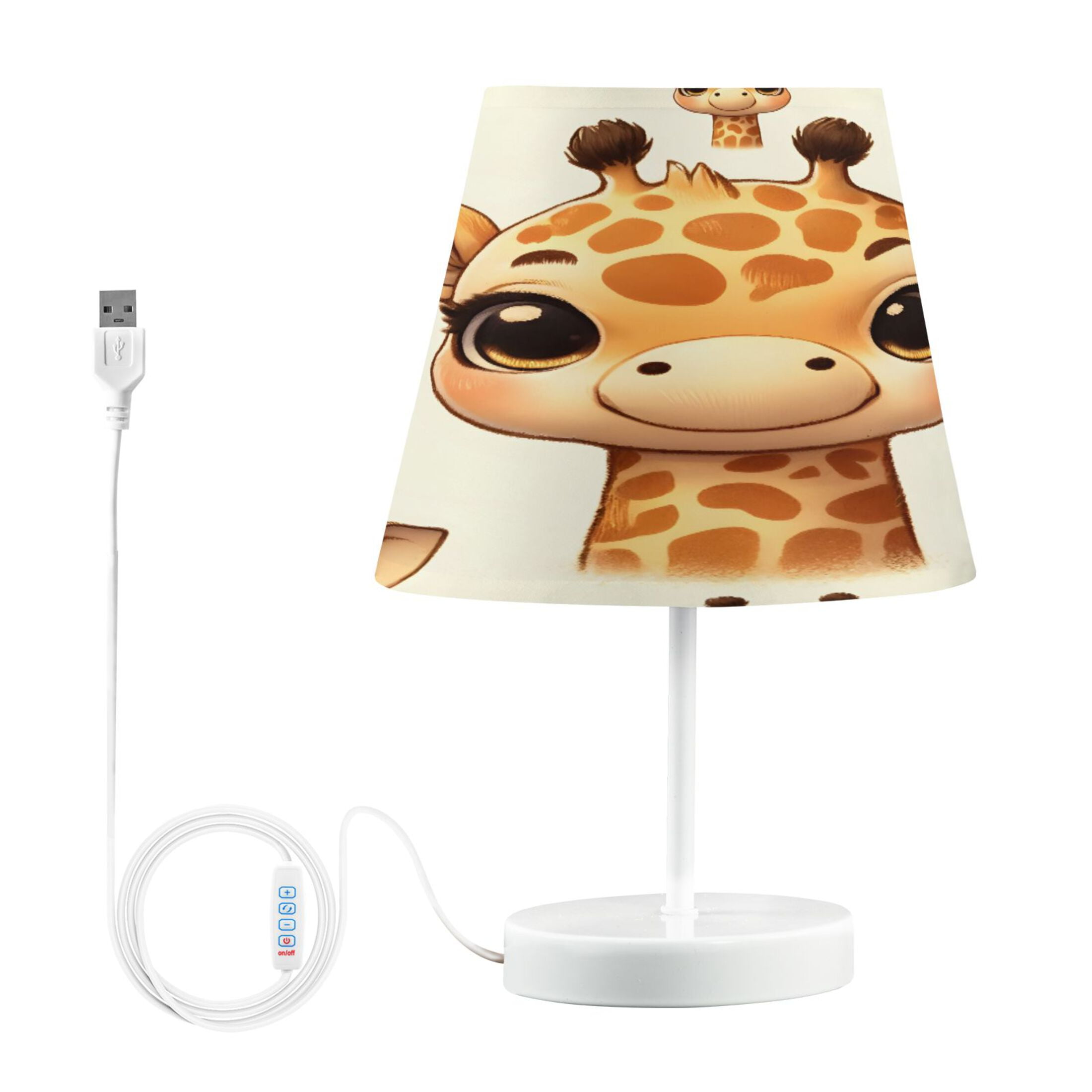 Cute Baby Giraffe Head Desk Lamp LED Table Nightstand Lamps with 3 ...