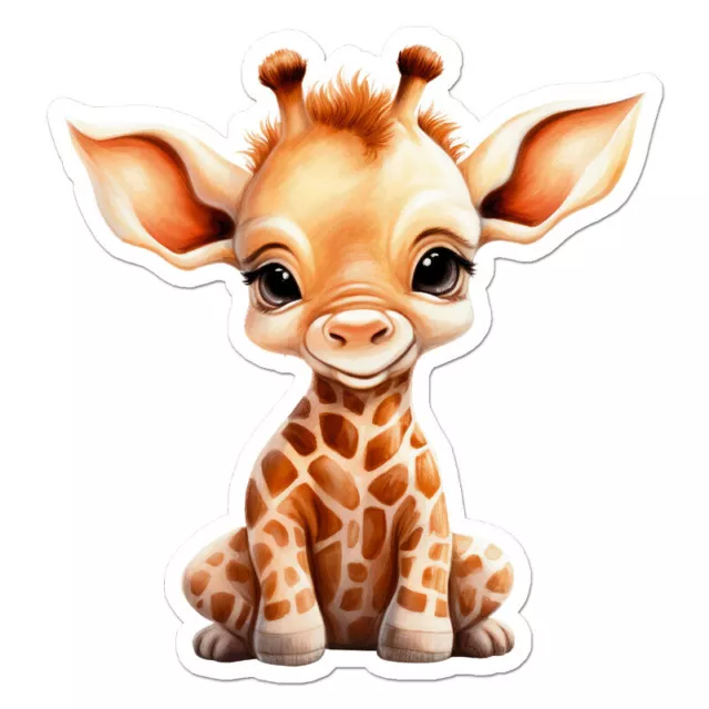 Cute Baby Giraffe Sticker Indoor Outdoor Phone Decal Water Bottle ...