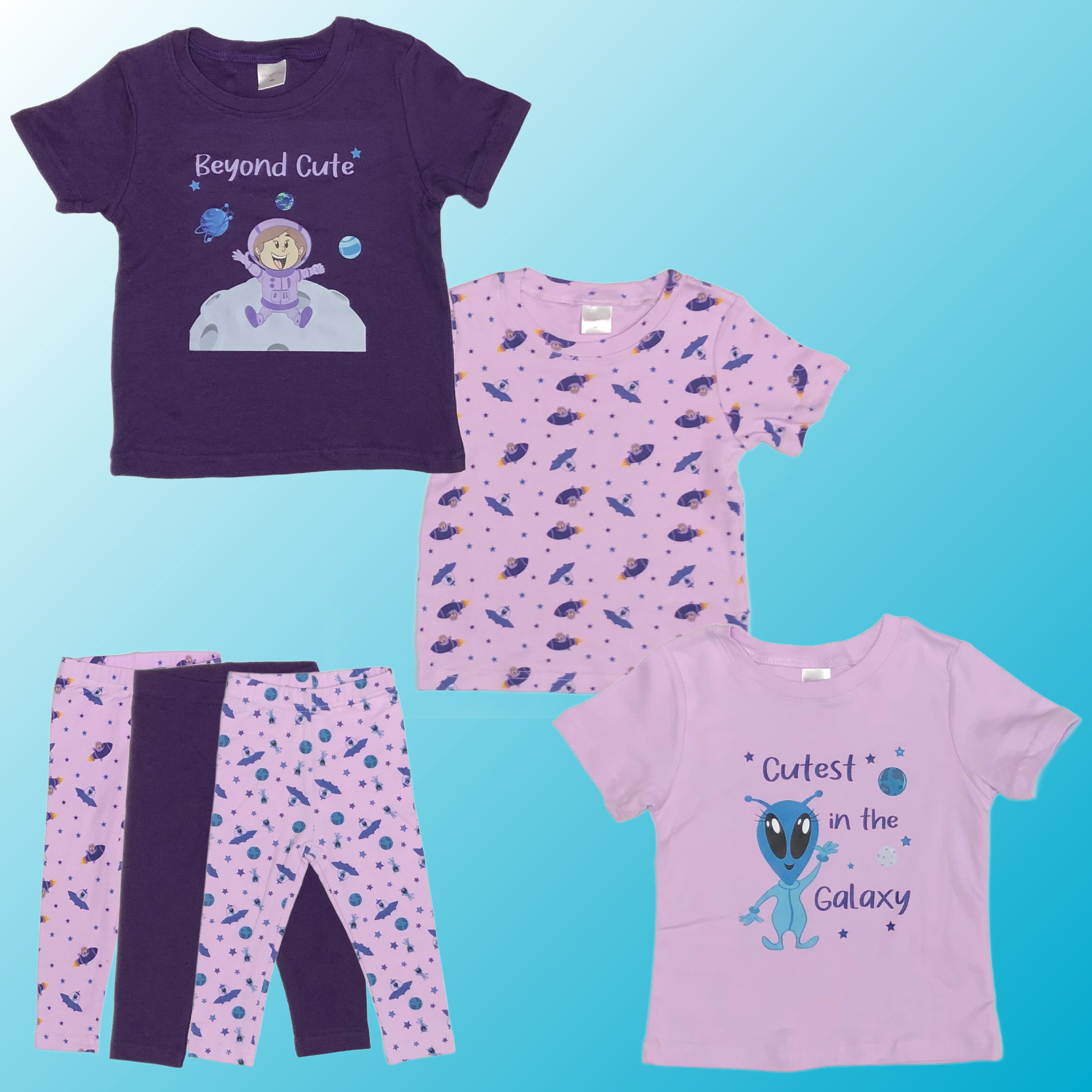 Cute Baby Girl Astronaut & Alien Onesie Bodysuit and Leggings matching ...