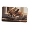 Cute Baby Highland Cow Door Mat - Cow Bathroom Rug, Kitchen Bathroom ...