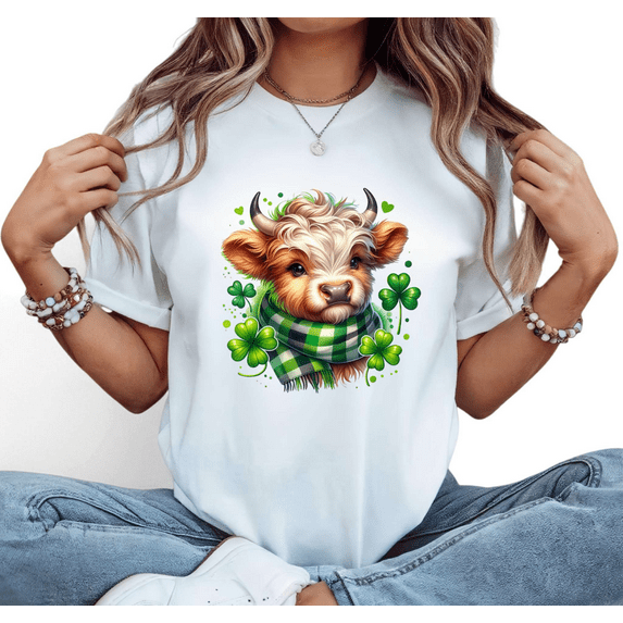 Cute Baby Highland Cow Graphic Tees Print Tshirt White Shirts S-5XL ...