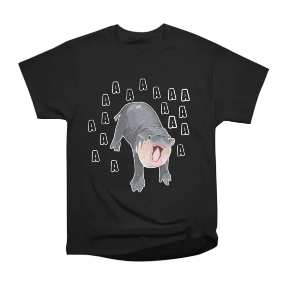 Cute Baby Hippo Screaming Meme T-Shirt Tee Gift For Him Merch For Her ...