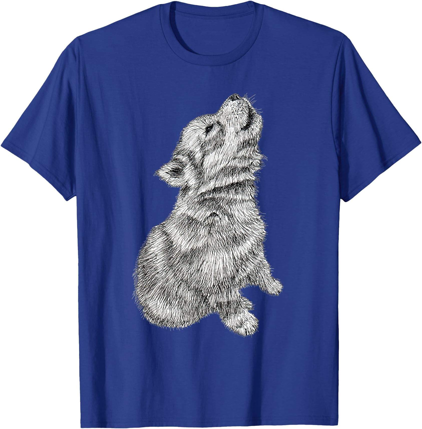 Cute Baby Howling Wolf Cub Pup Sketch Unisex T-Shirt for Men Women Kids ...