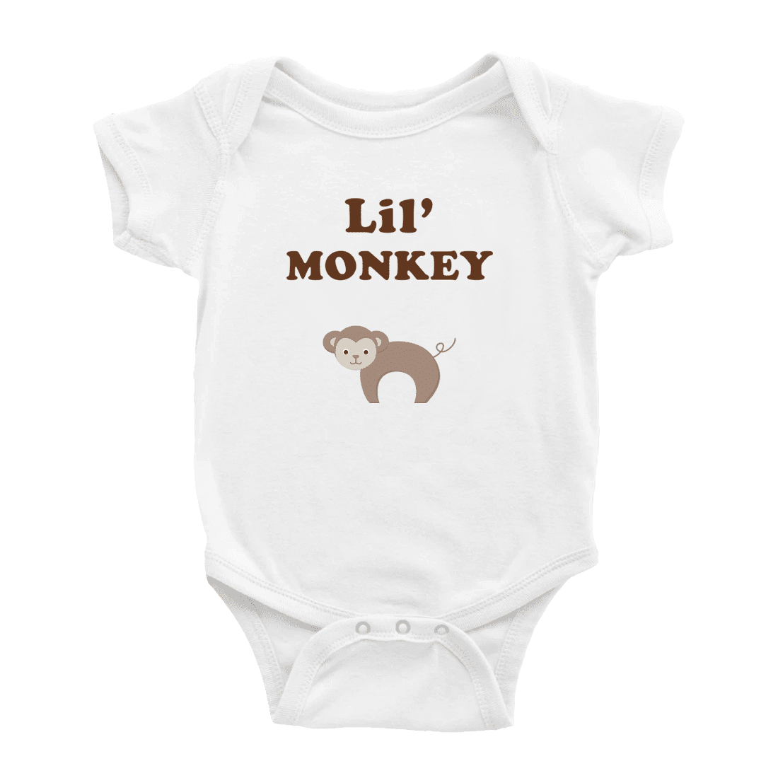 Cute Baby Jumpsuit Lil' Monkey Animal Funny Boy & Gril Newborn Clothes ...