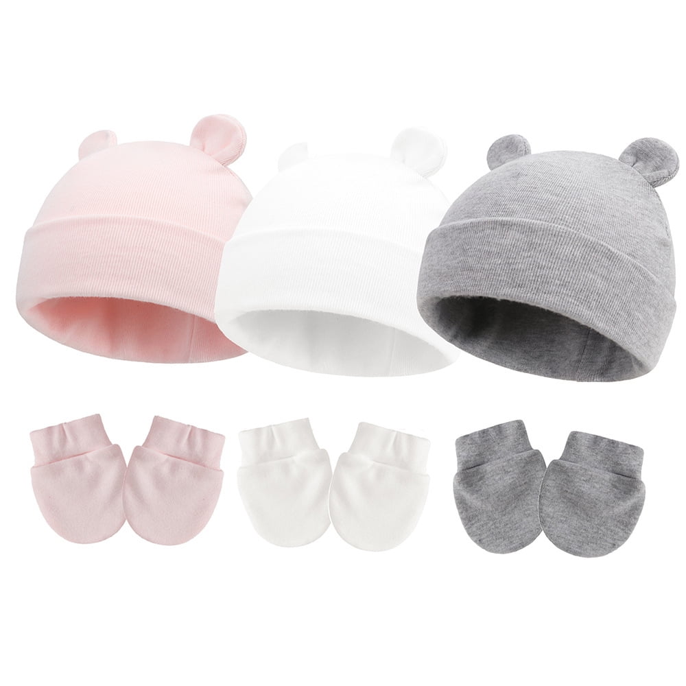 Cute Baby Mittens Newborn, No Scratch Baby Boy Mittens, Baby Girl Hat ...