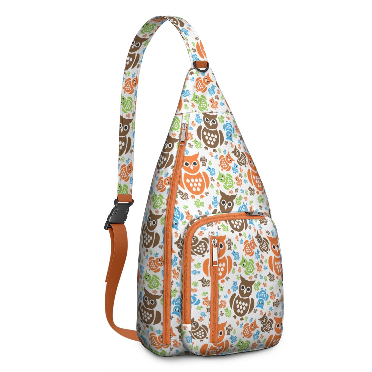 Cute Baby Owl Pattern Crossbody Bag - Playful Owl in the Forest Print ...