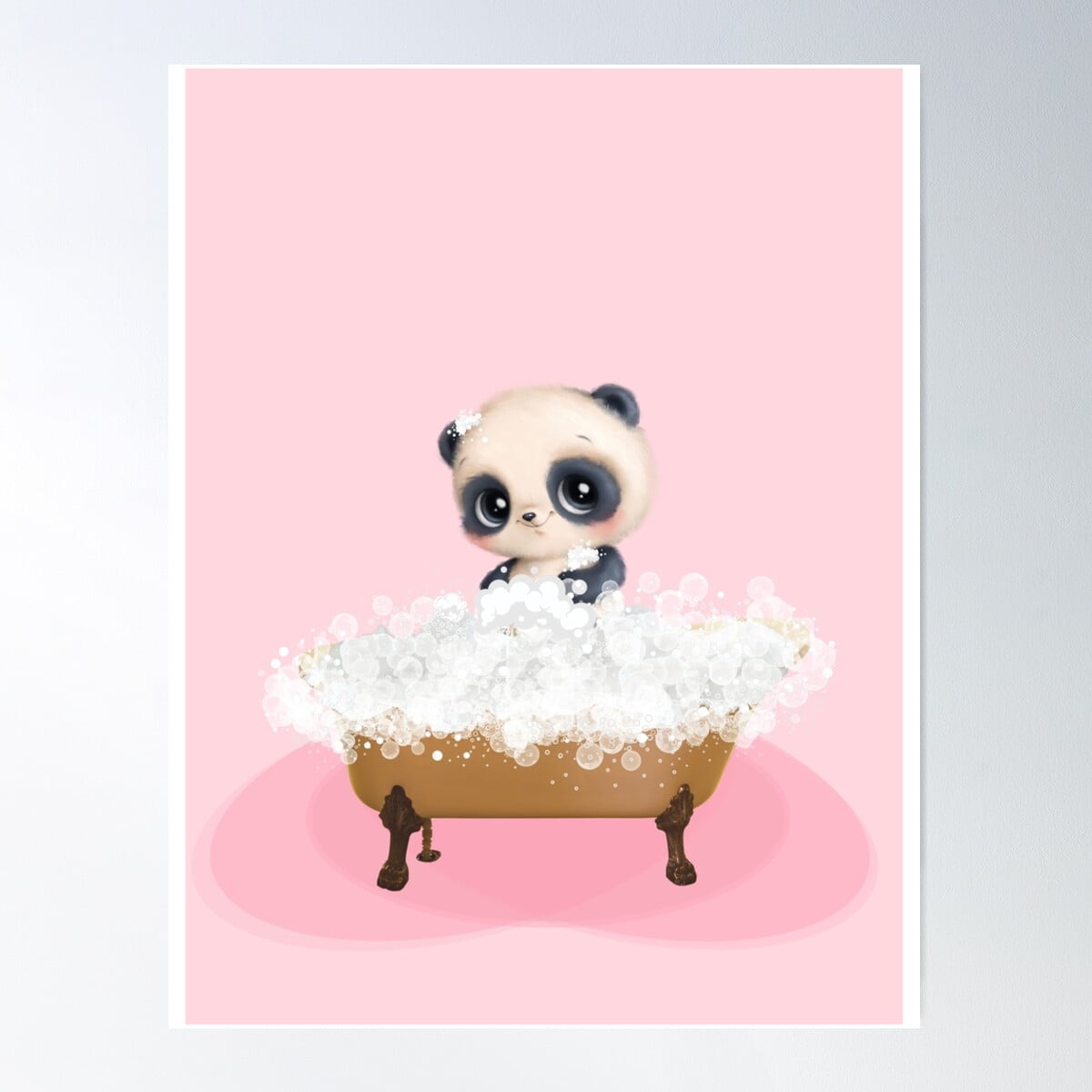 Cute Baby Panda In A Bathtub, Girls Bathroom Print, Baby Animals In Tub ...