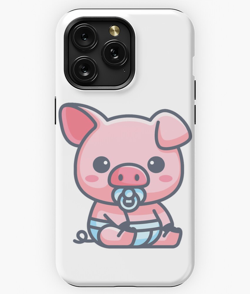 Cute Baby Pig Farm Animal Art M302 Phone Case for iPhone 17 16 15 14 13 ...