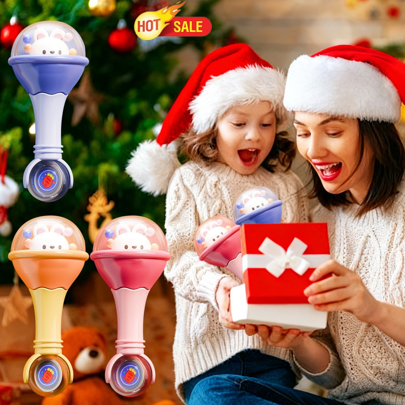 Cute Baby Rattle Shaker Toy, 0-12 Months Infant Hand Grip Rattle, BPA ...