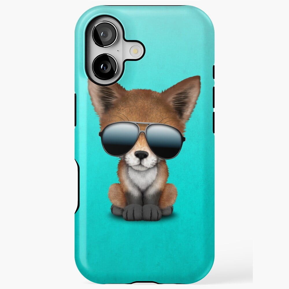Cute Baby Red Fox Sunglasses Animal Phone Case 17 16 15 14 13 12 11 Pro ...