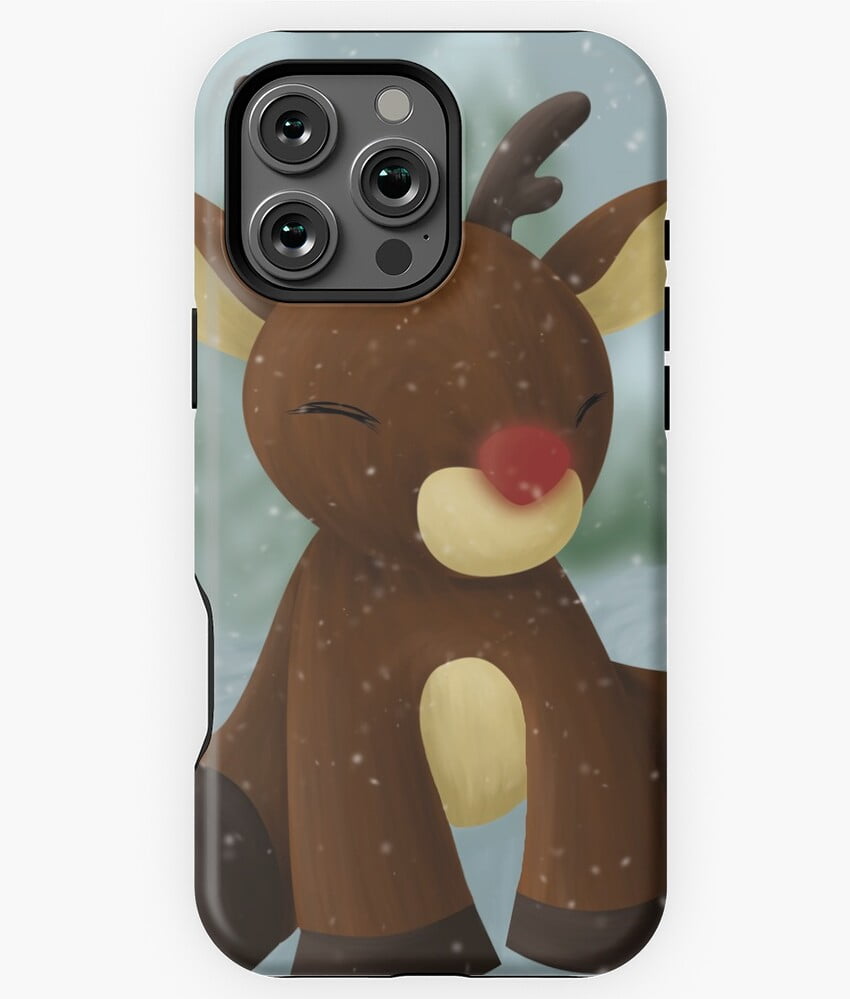 Cute Baby Rudolph Christmas Reindeer Phone Case for iPhone 16 15 14 13 ...
