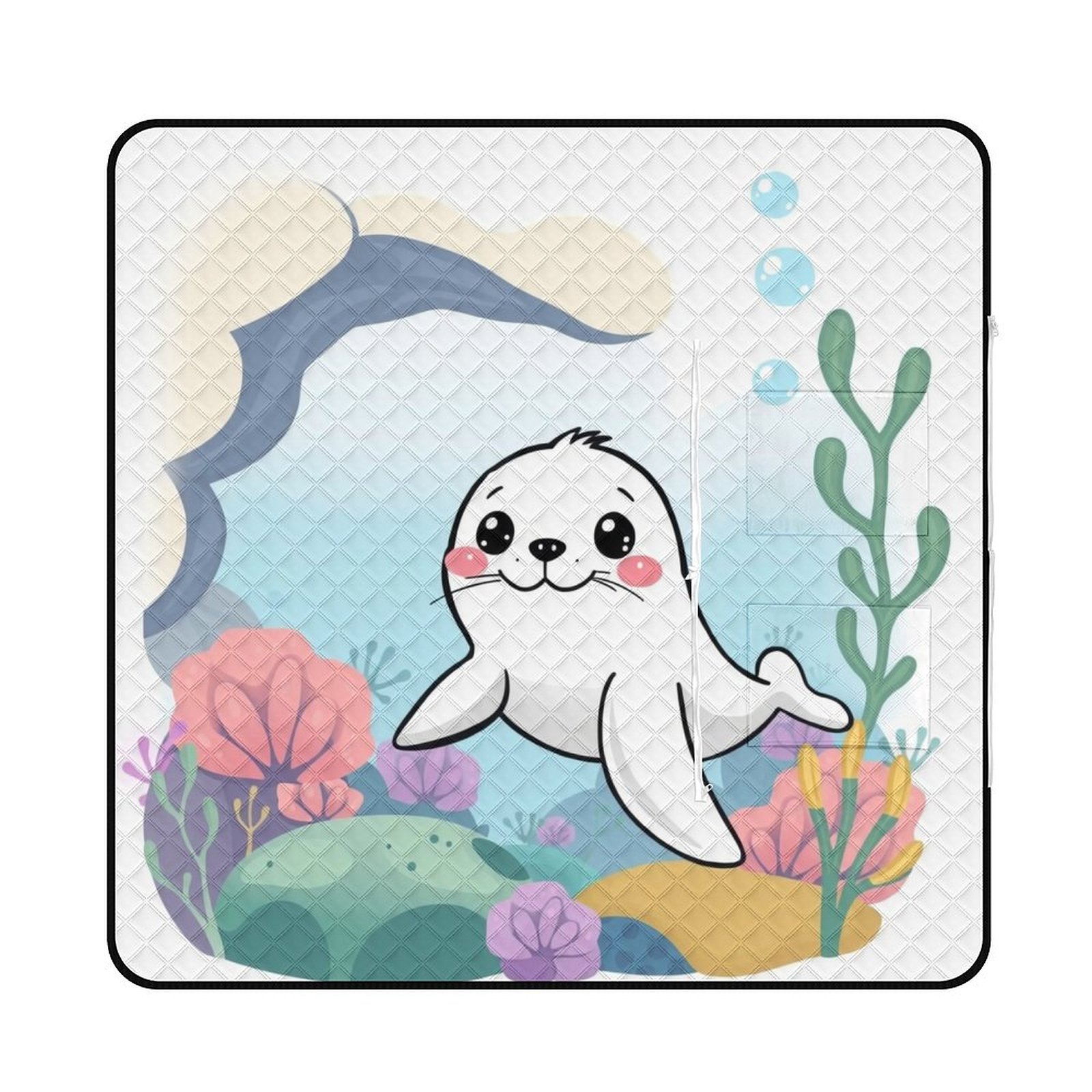 Cute Baby Seal Beach Mats Outdoor Foldable Camping Mat Anti Tear ...