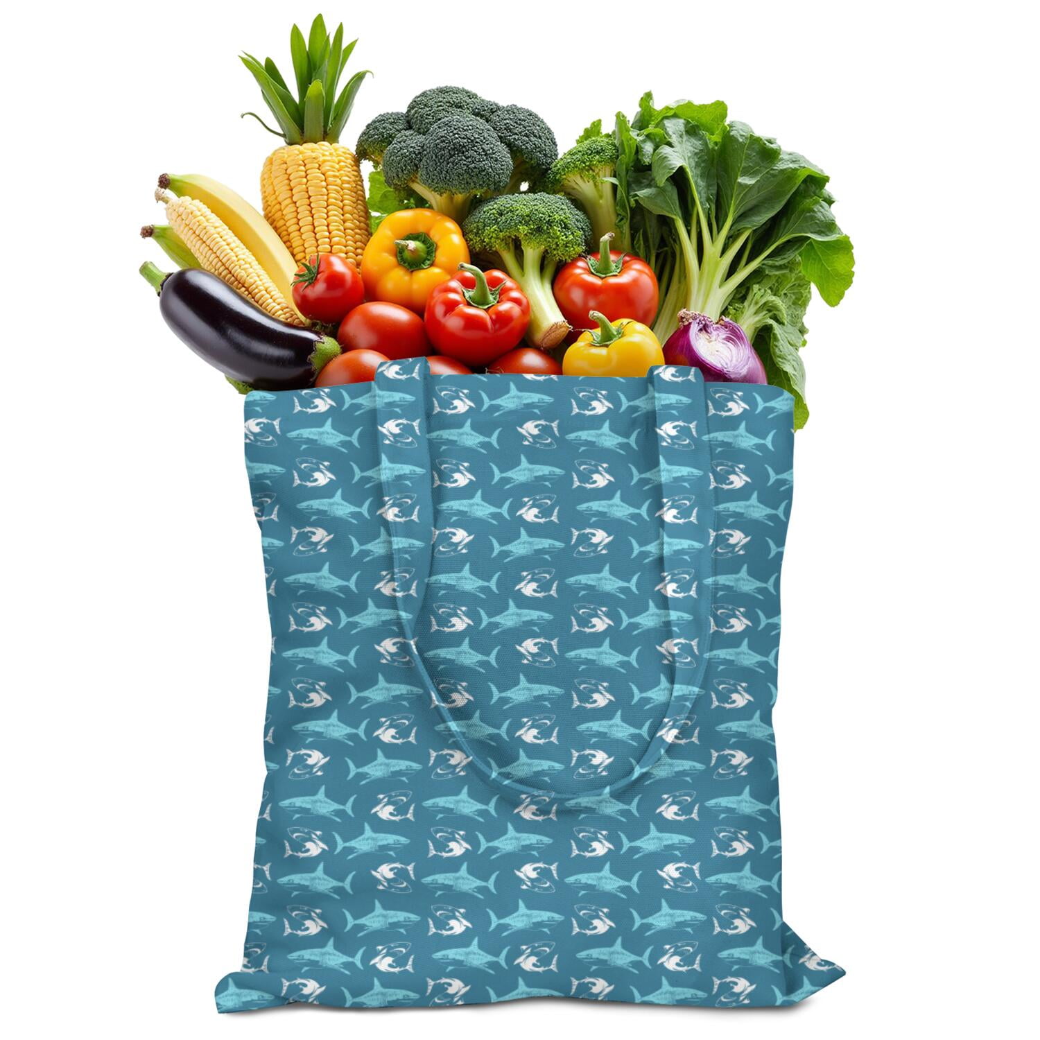 Cute Baby Shark Foldable Tote Bag - Vintage Hand Drawn Ocean Theme ...