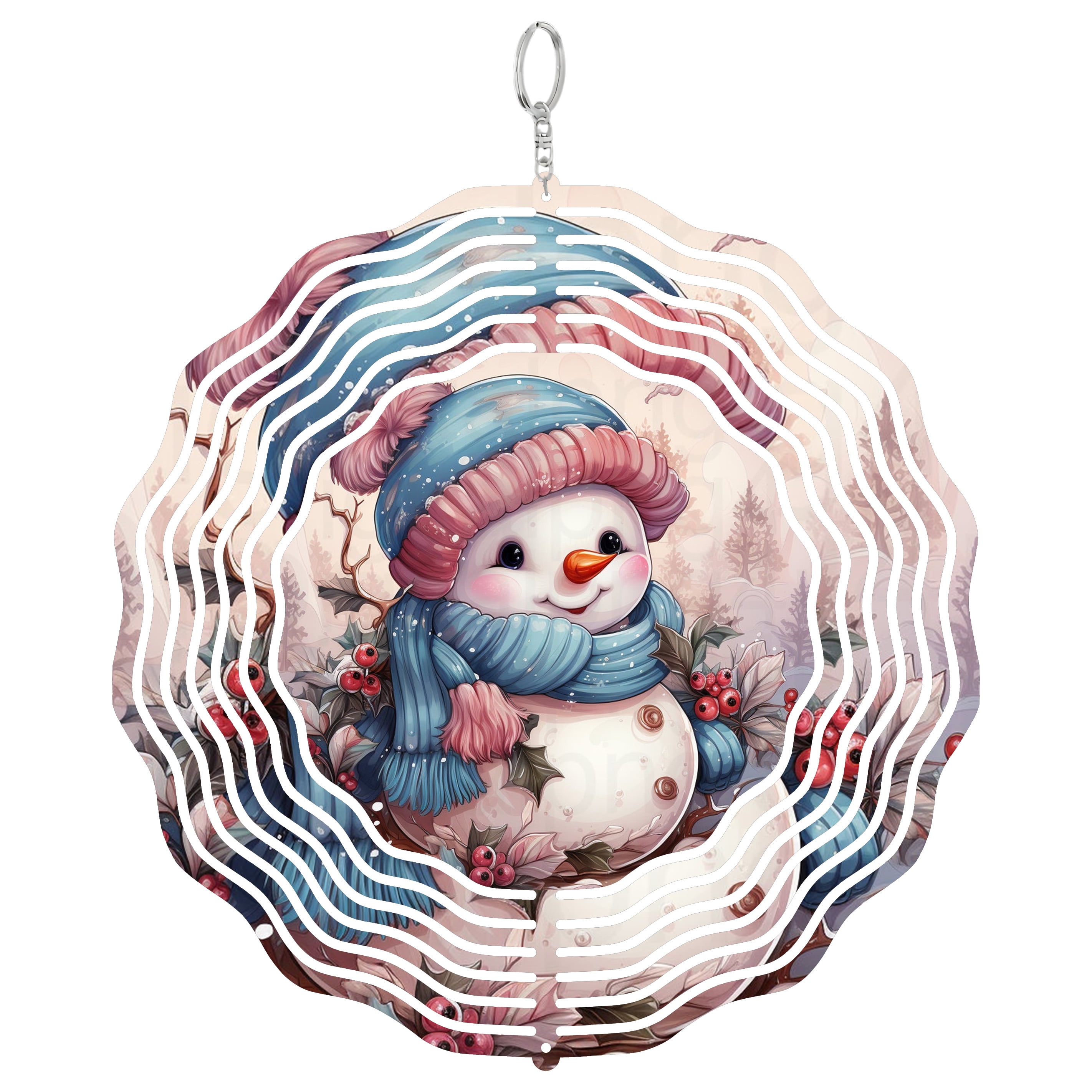 Cute Baby Snowman Winter 3D Wind Spinner Stainless Steel Hanging ...