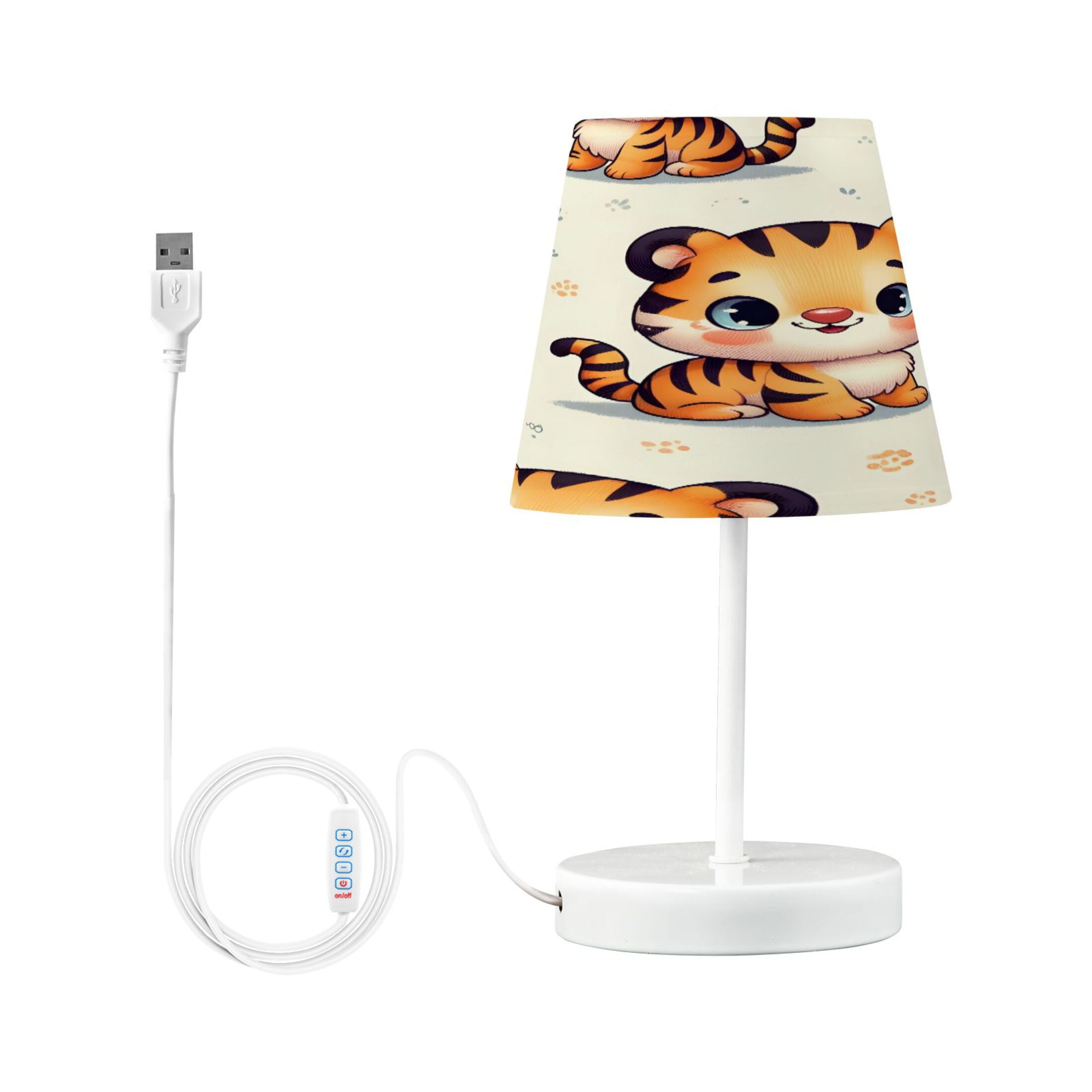 Cute Baby Tiger Desk Lamp LED Table Nightstand Lamps with 3 Color ...