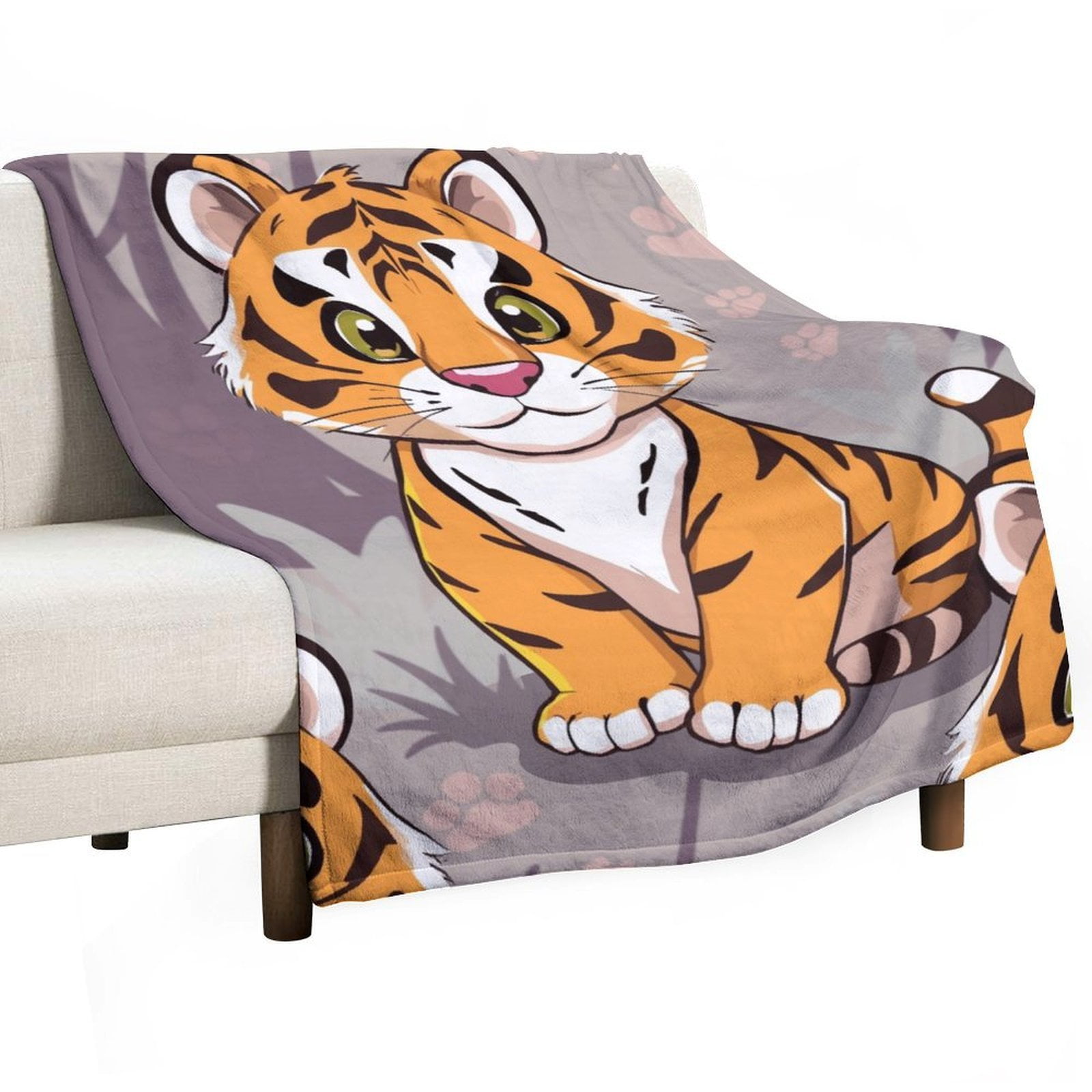 Cute Baby Tiger Jungle Cubs Throw Blanket Warm Plush Blankets for ...