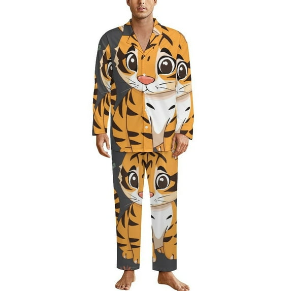 Cute Baby Tiger Pattern Sleepwear Autumn Casual Oversize Pajama Sets ...