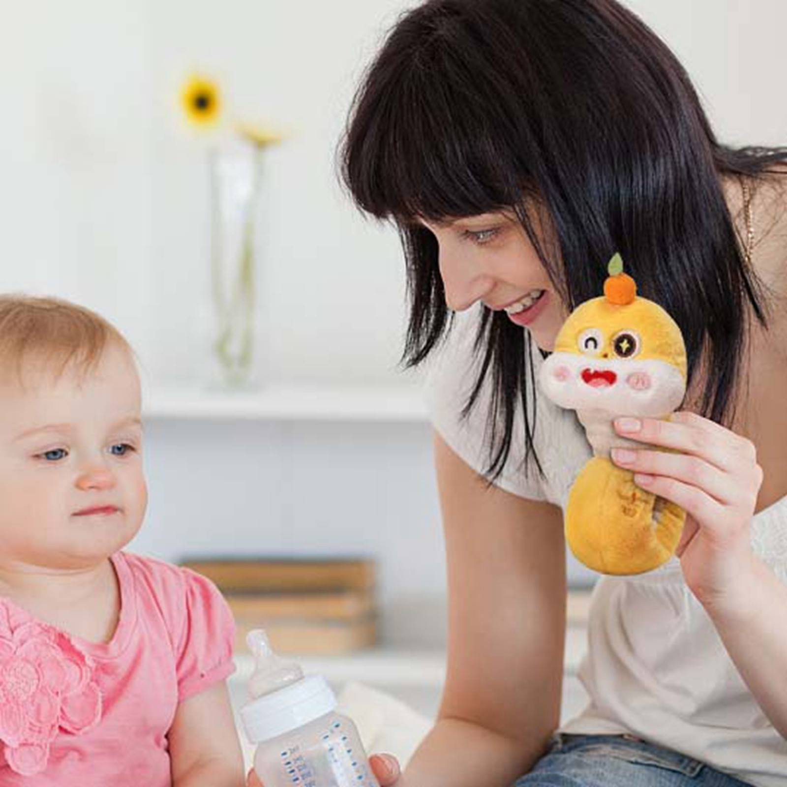 Cute Baby Toy Rattle Ring Soft Teething Toy For And Toddlers Game for 3 ...