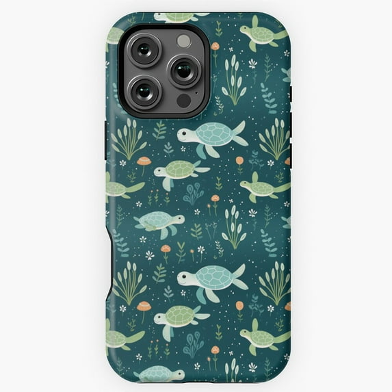 Cute Baby Turtles Pattern Ocean Phone Case Compatible iPhone 17 through ...