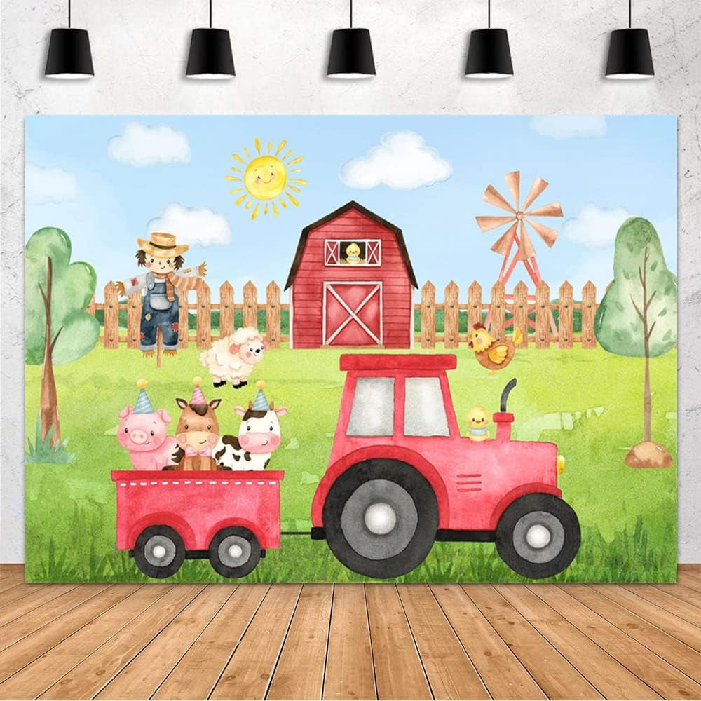 Cute Backdrop Farm Red Barn Backdrop for Kids Birthday Party ...
