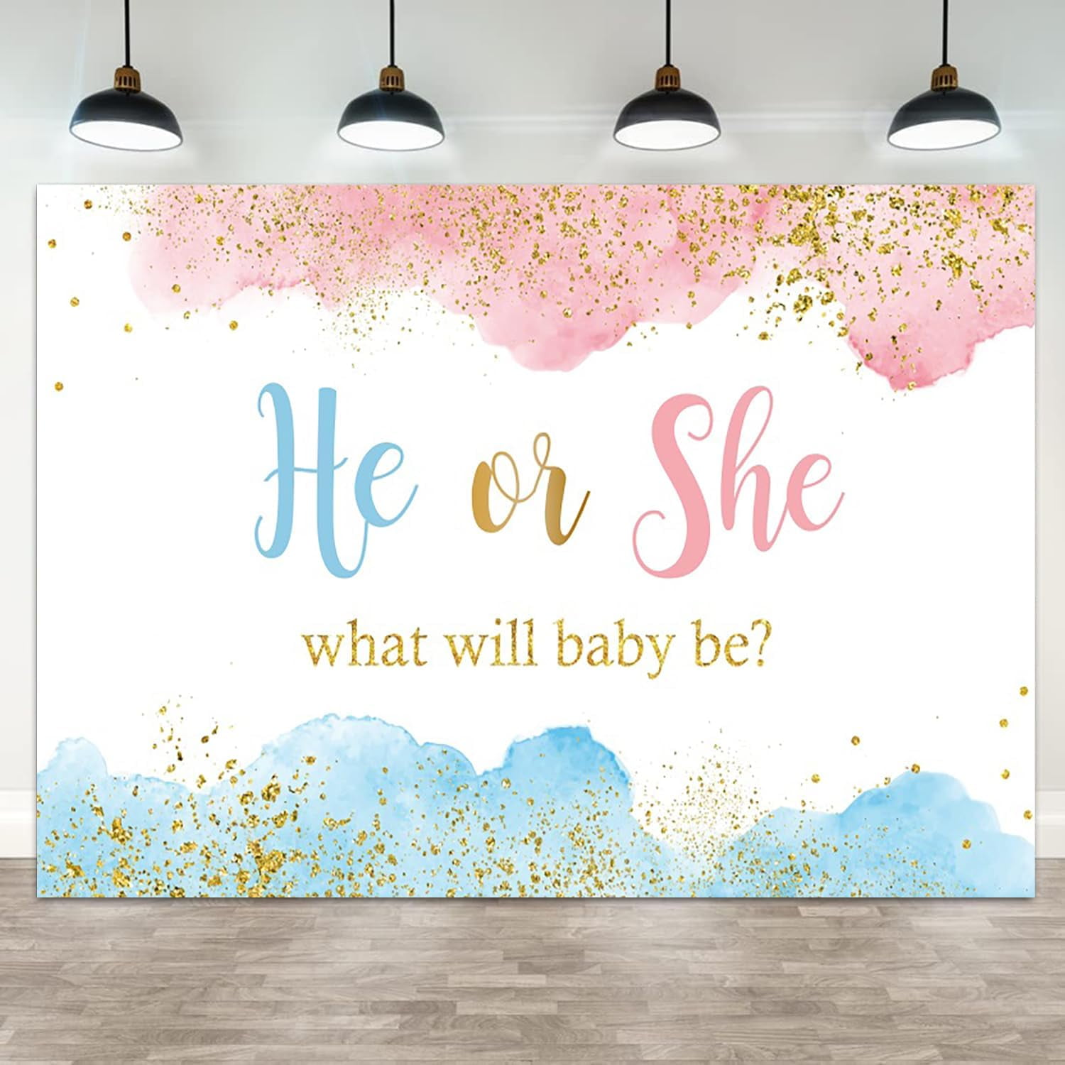 Cute Backdrop Gender Reveal Backdrop What Will Baby Be Photography ...