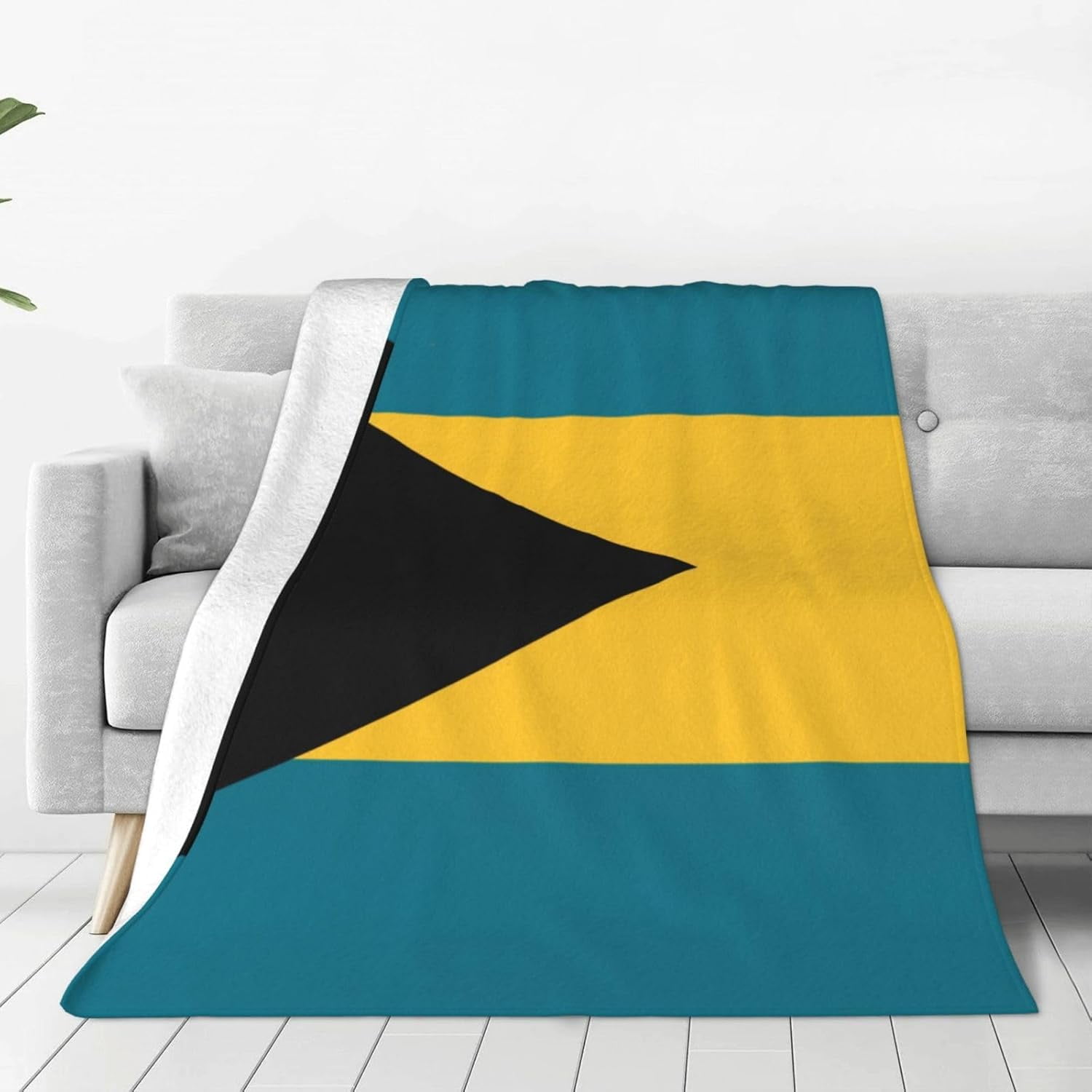 Cute Bahamas Flag Throw Blanket for Women Men Warm Soft Fleece Blankets ...