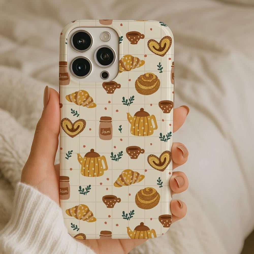 Cute Bakery Croissant Jam Pastry Phone Case 17 16 15 14 13 12 11 Pro ...