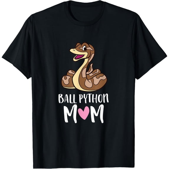 Cute Ball Python Mom Graphic Tee Retro Snake Lover Reptile Owner Women ...
