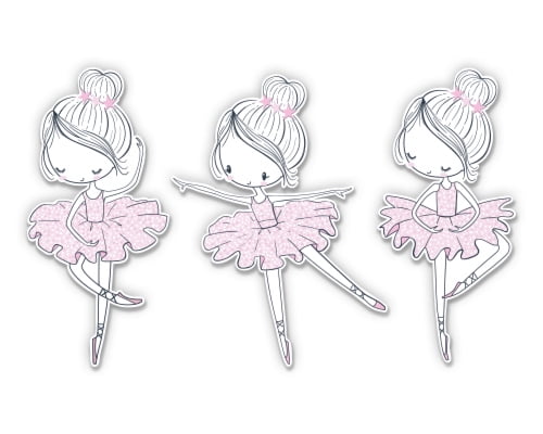 Cute Ballerina Dancers Set of 3 - 2" Each Vinyl Stickers - For Car ...