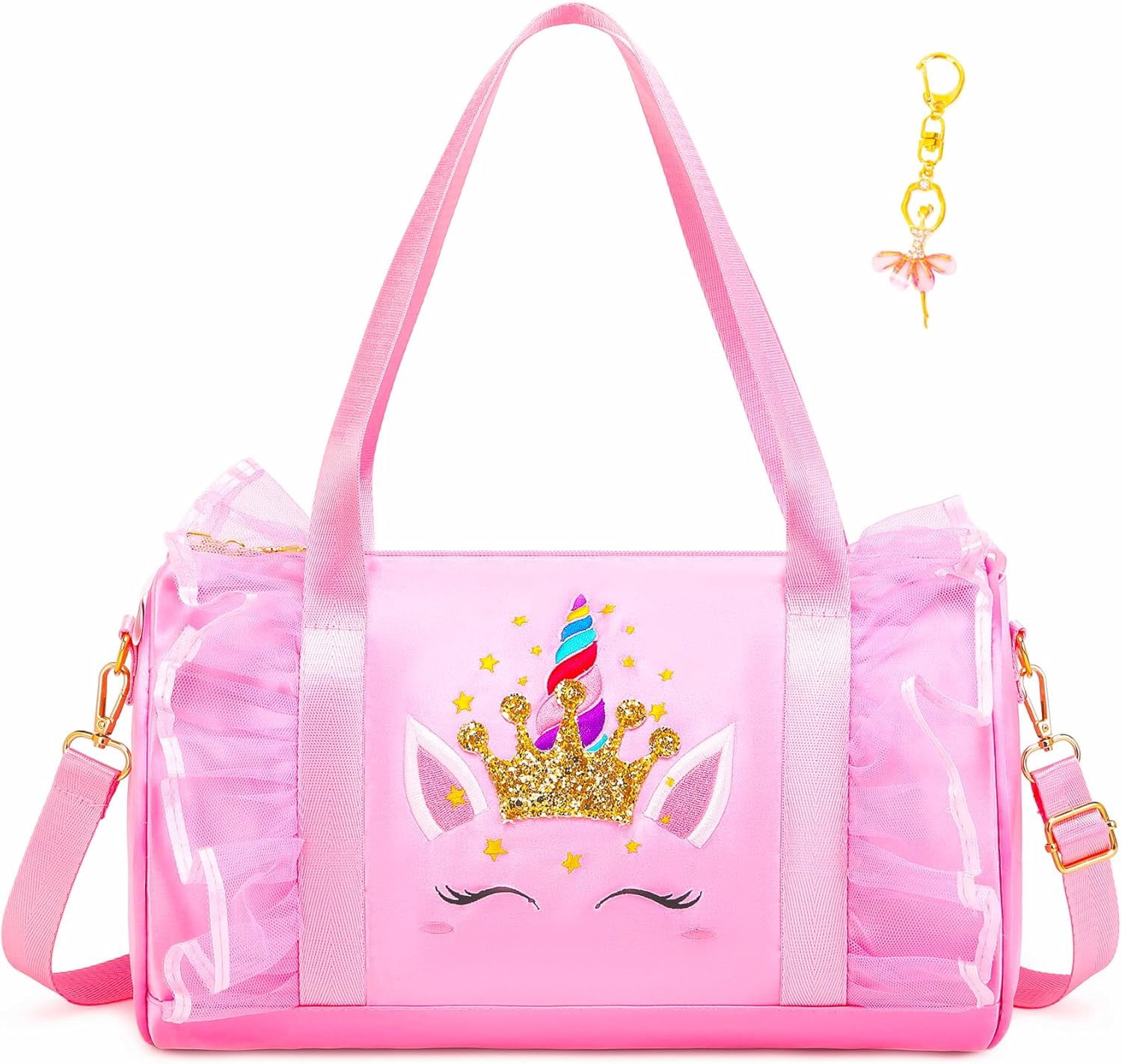 Cute Ballet Dance Bag Gym Travel Duffle Bag for Girls Tutu Dress Bag ...