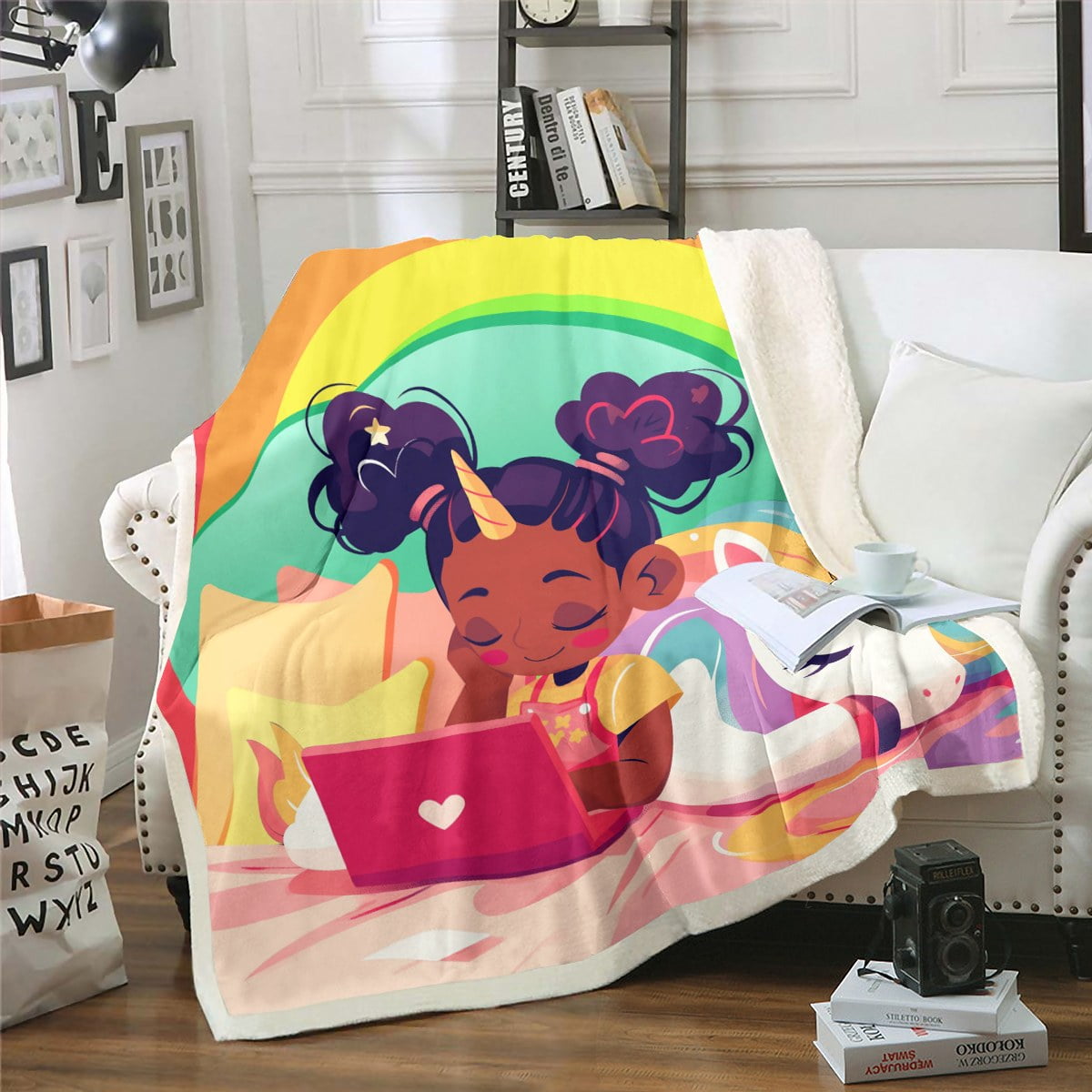 Cute Ballet Sherpa Blanket Magical Black Blanket, Pink Throw Blanket ...