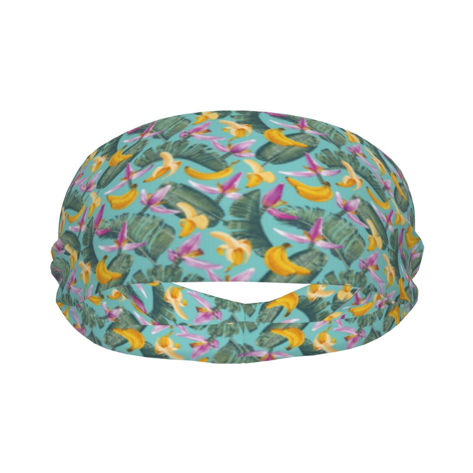 Cute Banana Purple Flower Sports Headbands for Men/Women Workout ...
