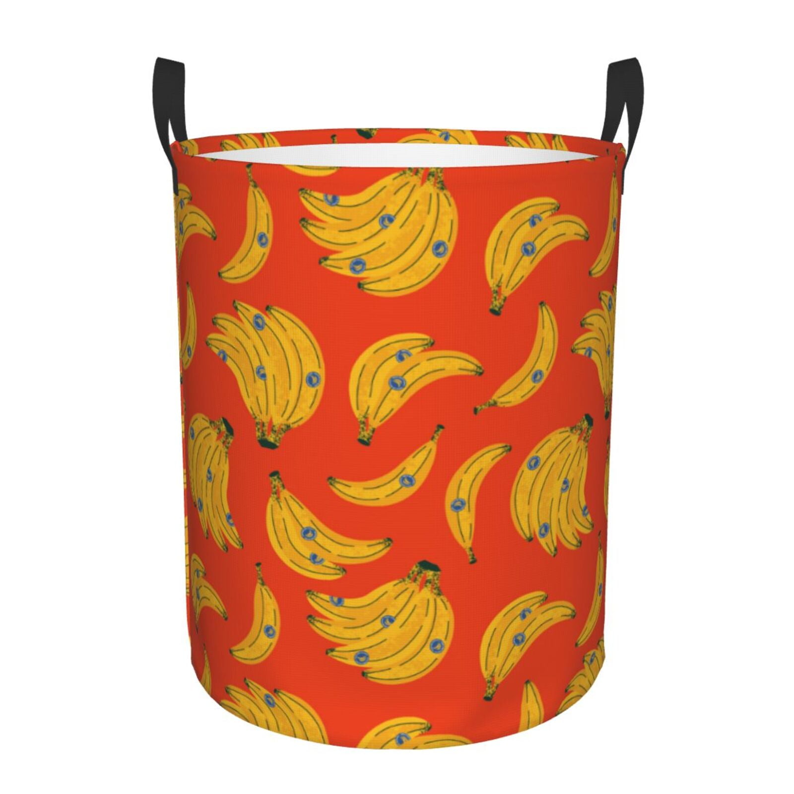 Cute Banana Red Laundry Basket with Handles - Freestanding Laundry ...
